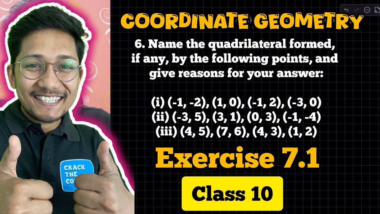 Coordinate Geometry l Ex. 7.1 Question 6 | NCERT - YouTube