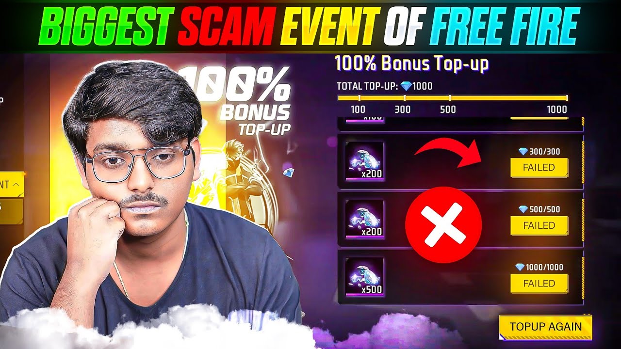 BIGGEST SCAM EVENTS OF FREE FIRE😭 || ID BAN BY SCAM EVENT😔 || OLD FREE ...