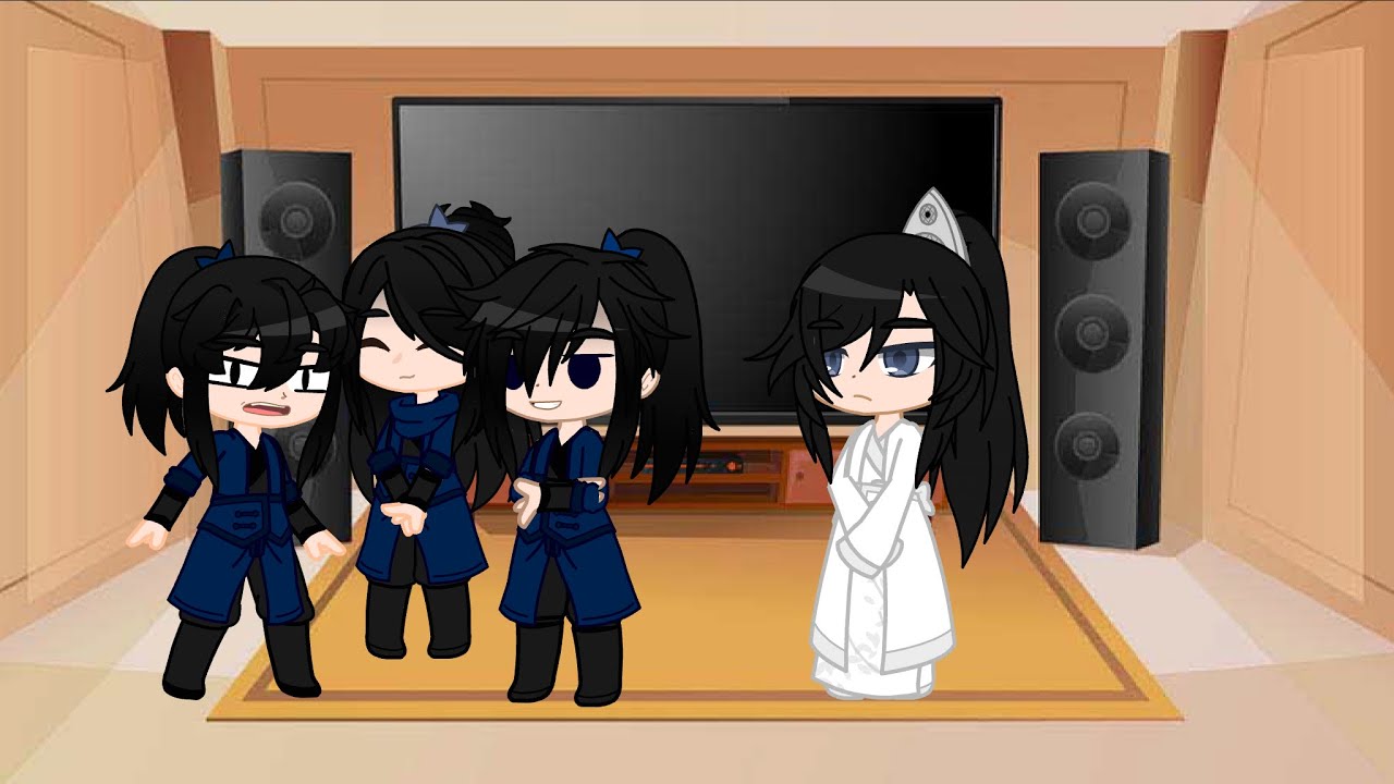 Husky and his white cat shizun react to/Хаски и Его учитель Белый Кот ...