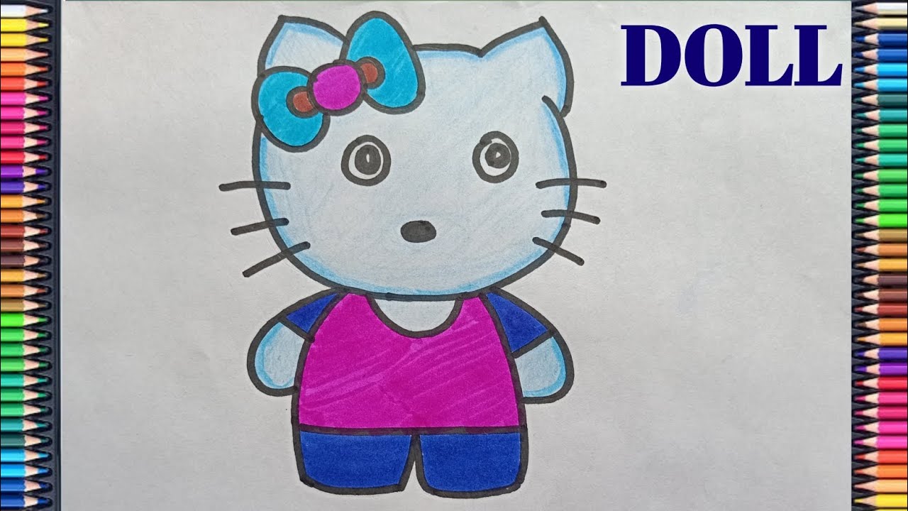 How to draw Doll for kids|How to draw doll easy|doll drawing easy girl ...