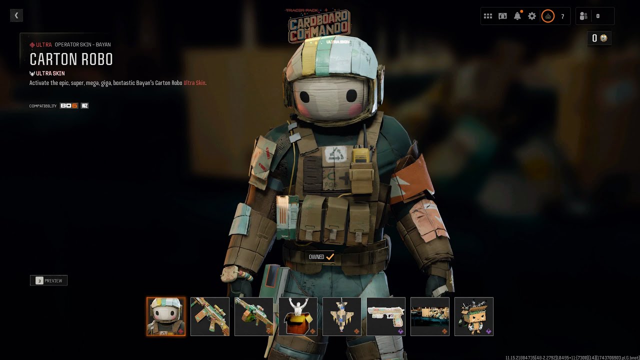 Tracer Pack: Cardboard Commando Ultra Skin - Store View - Season 3 - BO6 - YouTube