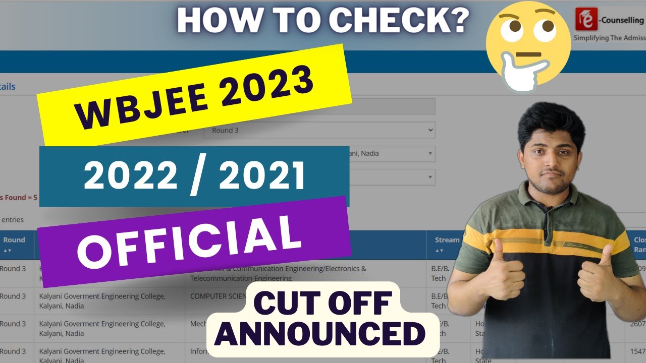 2022 / 2021 OFFICIAL CUT OFF ANNOUNCED | WBJEE 2025 COUNSELLING - YouTube