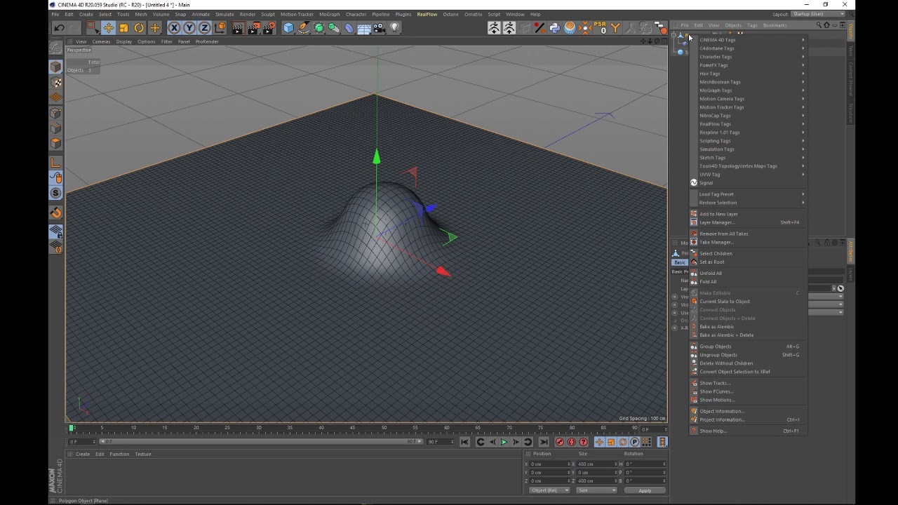 Cinema4d Tension Tag - YouTube