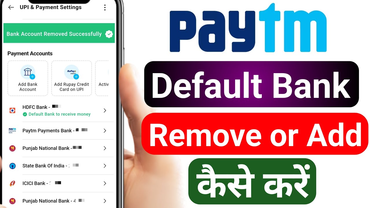 Paytm Default Bank Remove or Add Setting | Change Default Bank | Remove ...