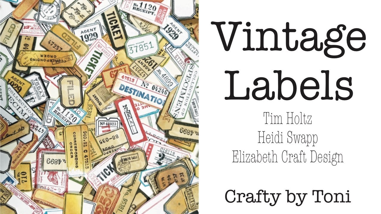VINTAGE LABELS EPHEMERA.........Tim Holtz...Heidi Swapp.....Elizabeth ...
