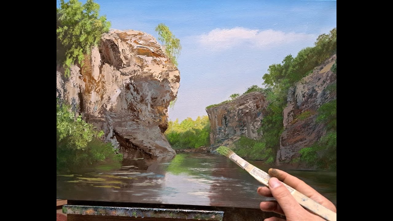 Painting a landscape with oil Vugar Mamedov - YouTube