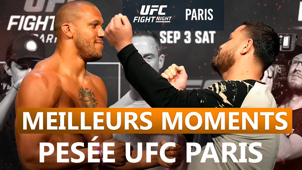 UFC PARIS CÉRÉMONIE DE PESÉE : Les face off et l'interview de GSP - YouTube