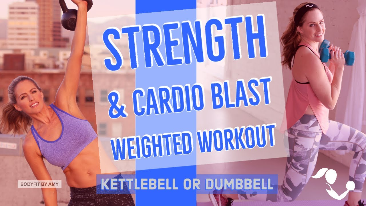 35 Minute Strength & Cardio Blast Weighted Workout: Dumbbell or ...