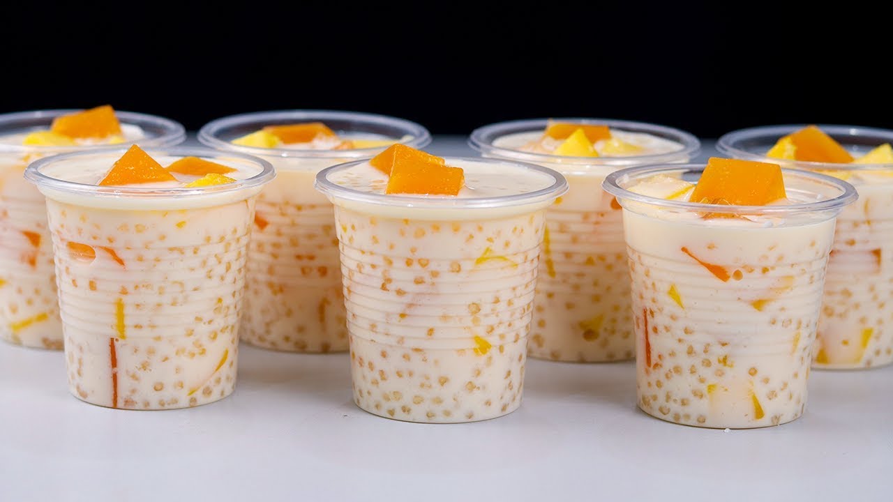 Mango sago drinks | How to make mango sagot gulaman | How to make mango ...