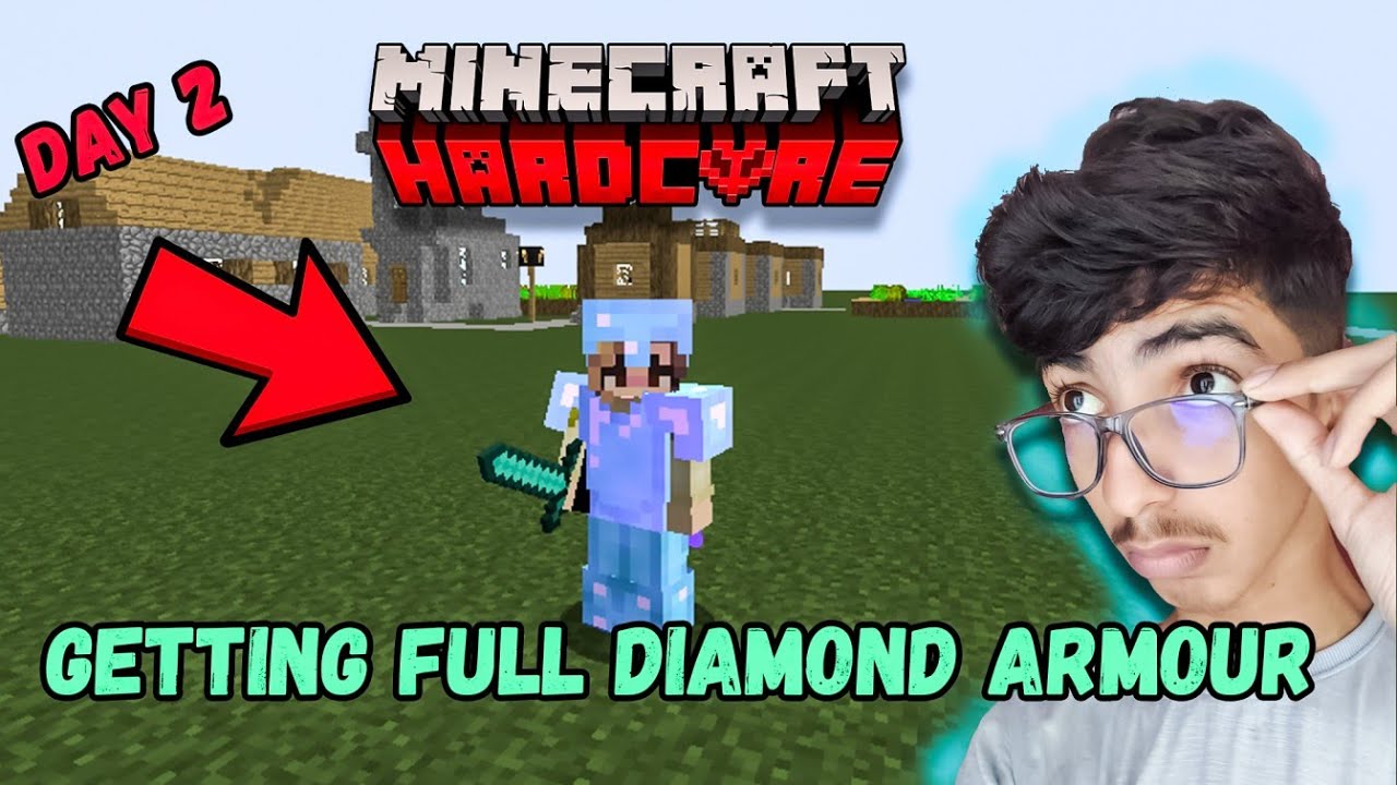 GETTING FULL DIAMOND ARMOUR MINECRAFT HARDCORE LIVE PART 2 !!!! notABIR - YouTube
