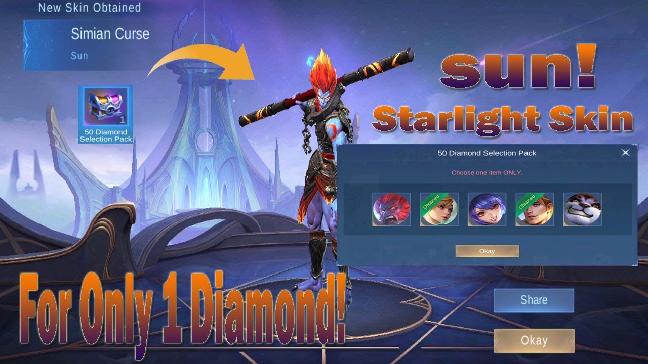 How to buy SUN's Starlight Skin for only 1 DIAMOND! || Skin Bundle ...