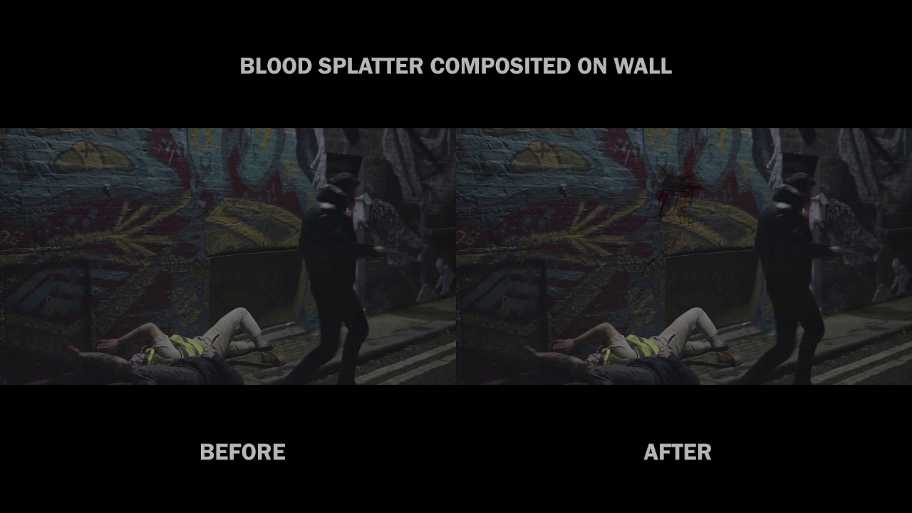 VFX Blood Splatter Composited on the Wall using Adobe After Effects ...