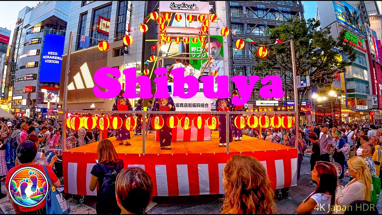 Shibuya Bon Odori Dance 2025 | Summer Festival Tokyo Night Walk • 4K ...