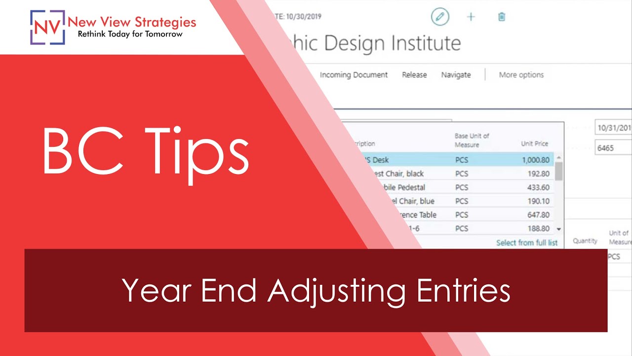 Business Central Tips Year End Adjusting Entries YouTube Business Central Tips Year End Adjusting Entries YouTube