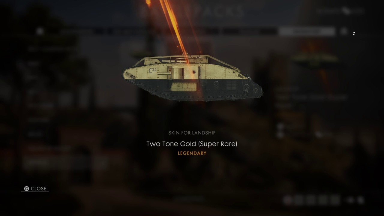 Super rare tank skin, two tone gold - bf1 - YouTube