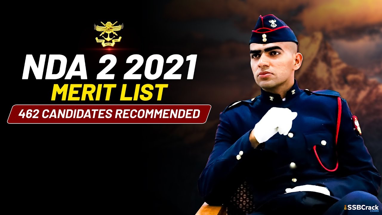 UPSC NDA 2 2021 Merit List Published 462 Candidates Recommended YouTube