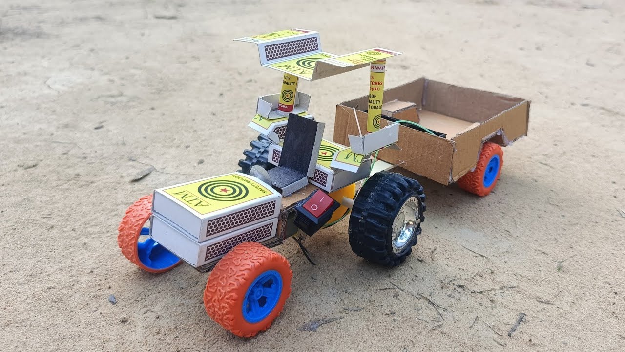 How to make Matchbox Tractor with Tipper Trailer at Home | DIY Tractor ...
