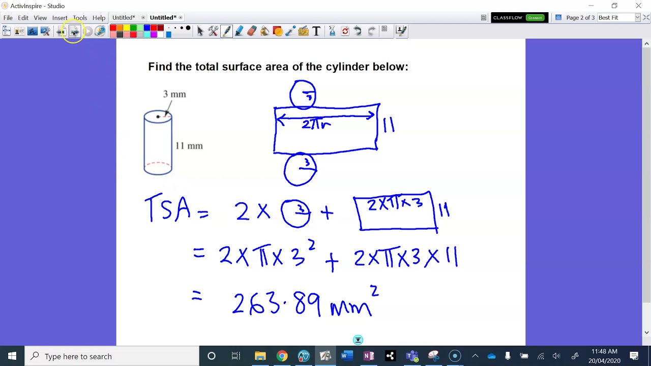 Yr9 TSA of a cylinder - YouTube