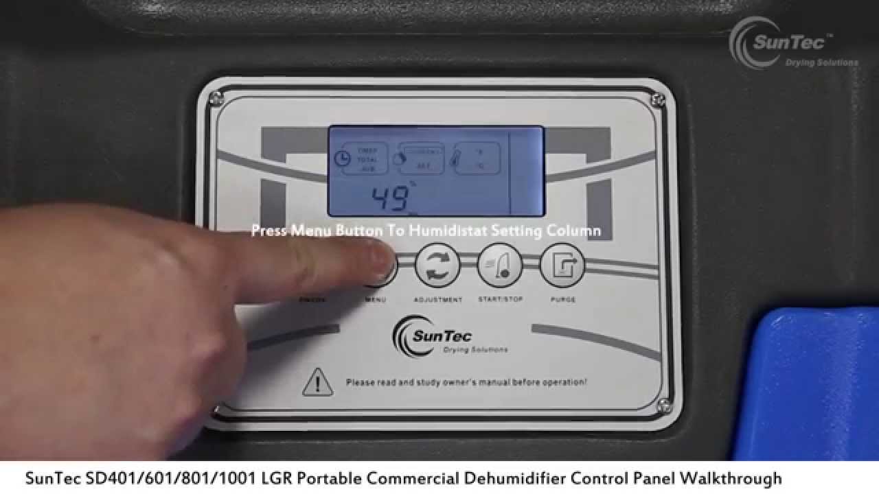 Suntec SD401/601/801/1001 LGR Portable Dehumidifier Control Panel ...