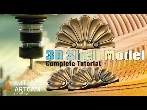artcam 2018 Shell Model 3D Model #Tutorial By #Artcamteacher