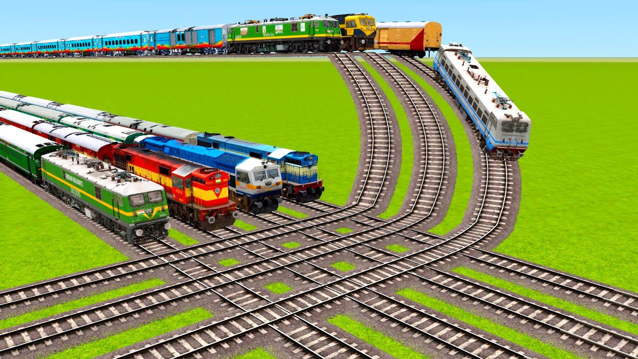 SEVEN TRAINS LIVE CROSSING AND AND SLEEPED CROSS FROM DOWN STAIRS ...