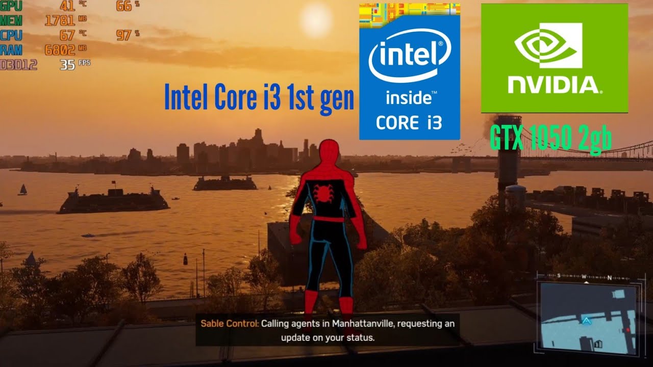 Marvel Spiderman remastered on core i3 1st gen - YouTube
