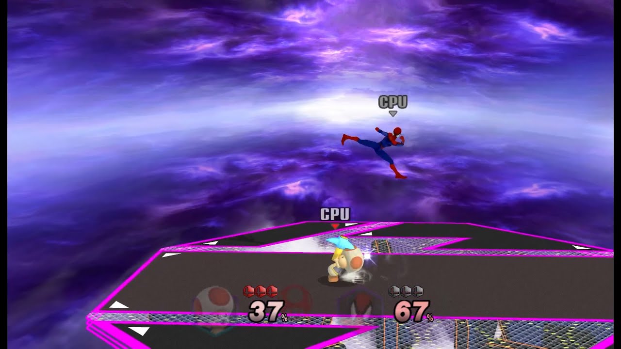 Super Smash Bros™ Brawl - God Mode Toad vs Spider Man (3 Rounds) - YouTube