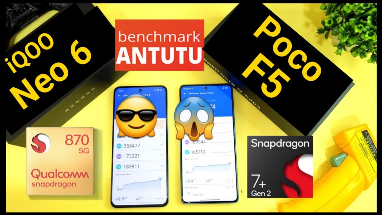 Poco F5 vs iQOO Neo 6 Antutu Test Snapdragon 870 vs 7+Gen2 🔥🔥🔥 #pocof5 ...