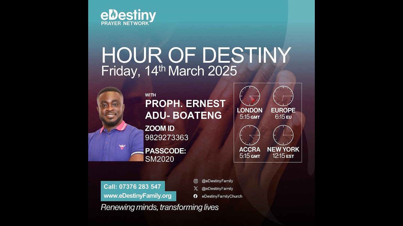 Prophet Ernest Adu-Boateng @ Hour of Destiny Prayer Network ll 14.03. ...