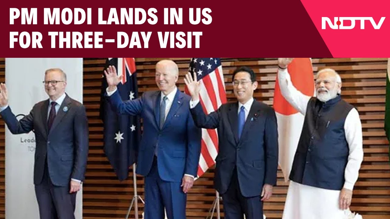 PM Modi In US | PM Modi Lands In US | PM Modi US Visit | Quad Summit ...