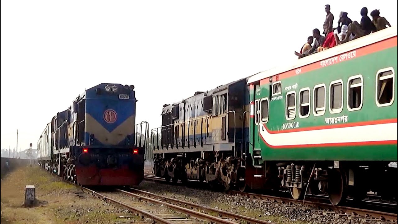 Maitree Express Meet Ekota Express at Bangabandhu Setu West Lead by WDM ...