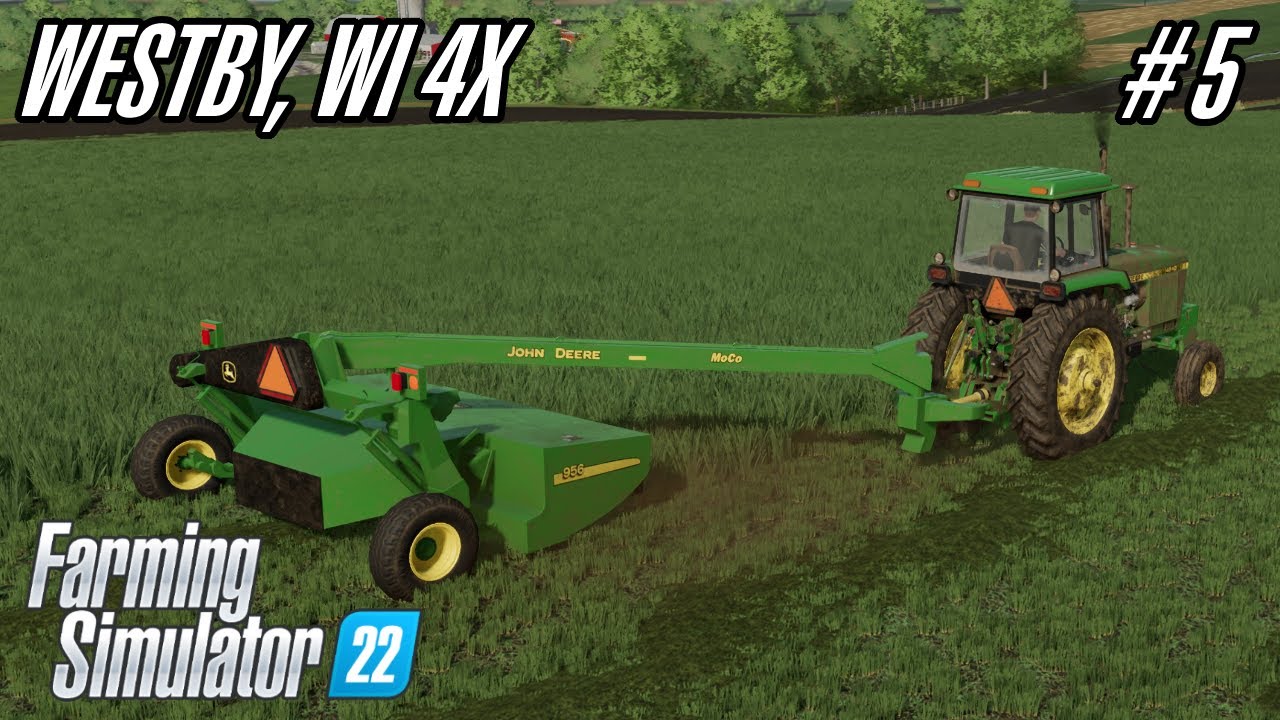 Cutting hay for our new cows on Westby WI 4X - EP5 - Farming Simulator ...