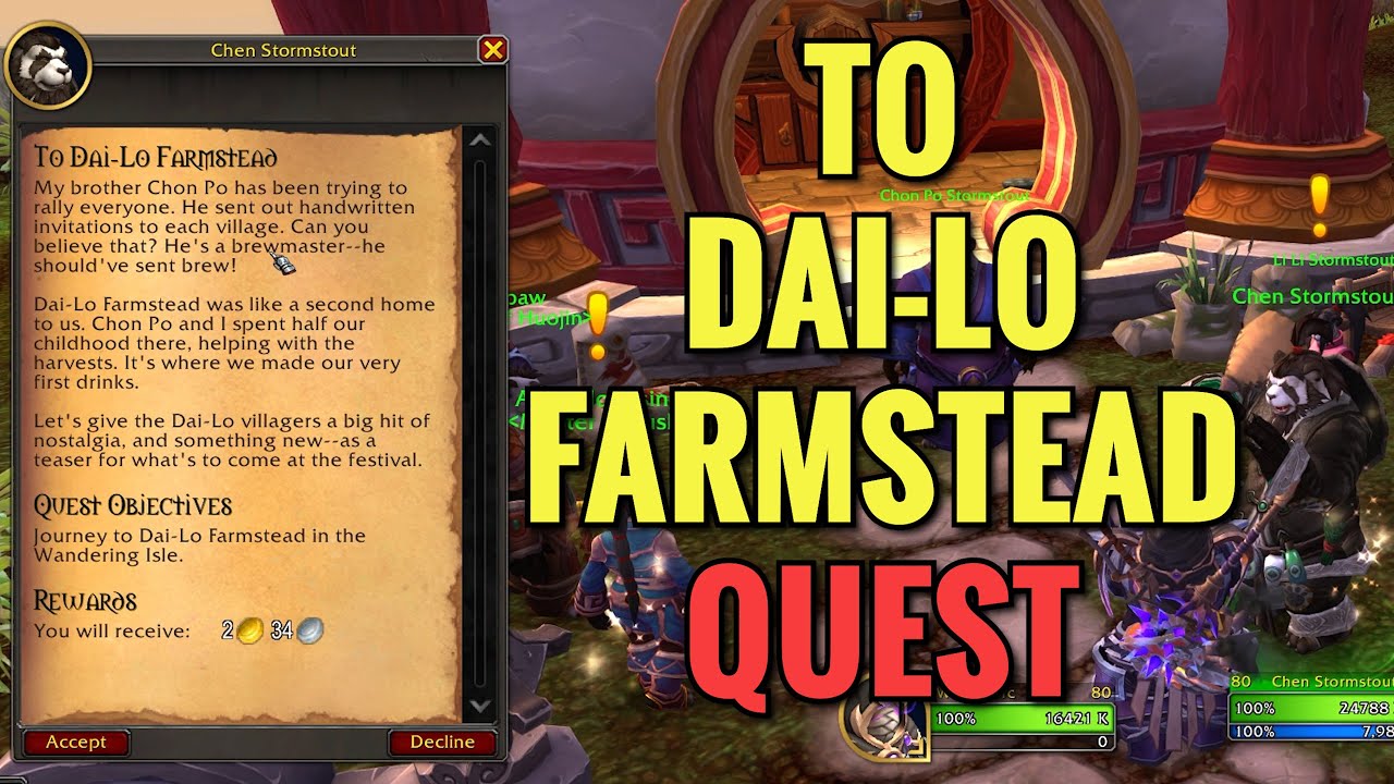 To Dai-Lo Farmstead Quest (WoW TWW) - YouTube