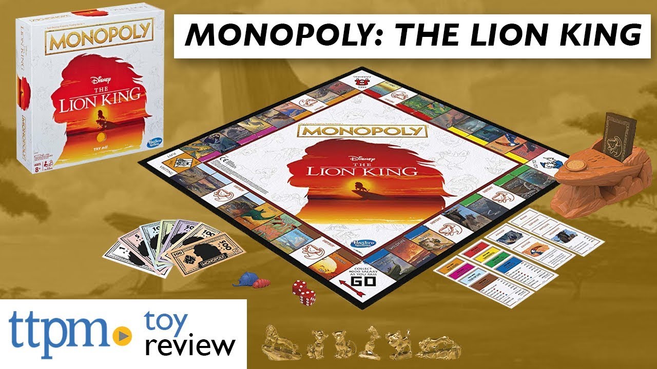 The Lion King Monopoly 2019 Board Game Review from Hasbro - YouTube