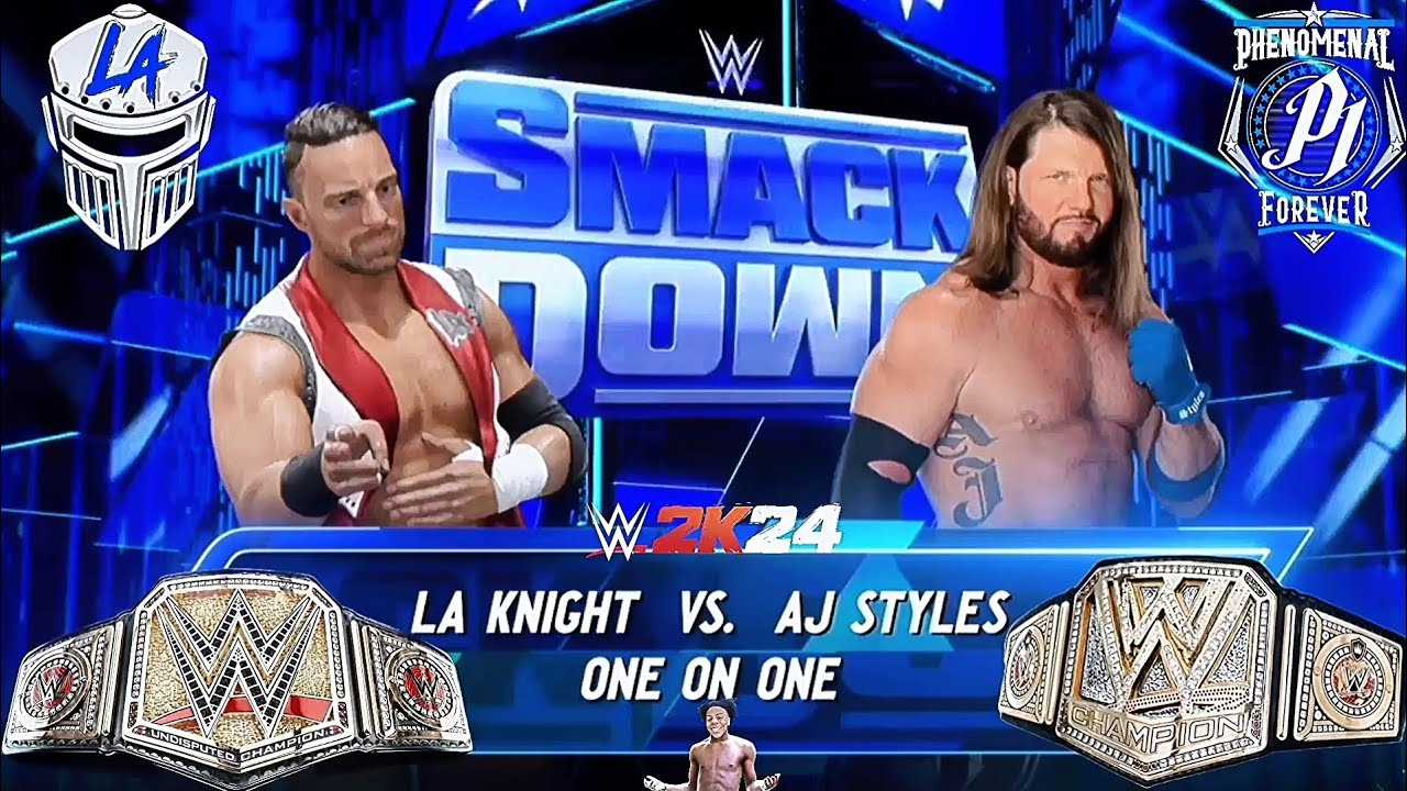 Megastar LA Knight Yeah! VS. The Phenomenal One AJ Styles #wwe - YouTube
