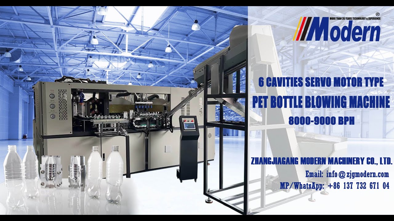 6 cavities automatic plastic bottle blowing machine | PET bottle blower ...