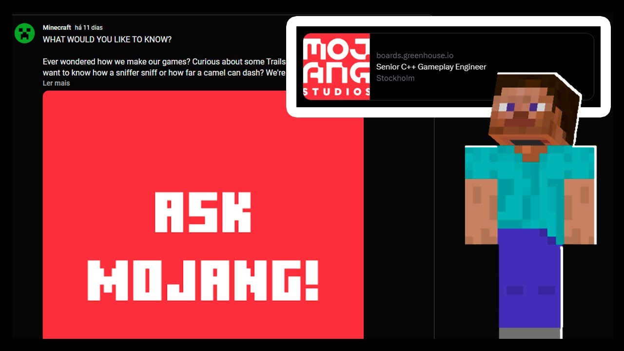 MINECRAFT - VEJA! VAGA DE EMPREGO E QUADRO ASK MOJANG! - YouTube