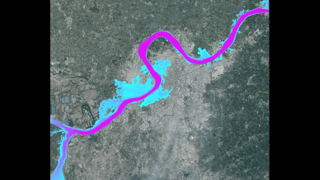 Simulated Surat flooding from Ukai dam release - YouTube