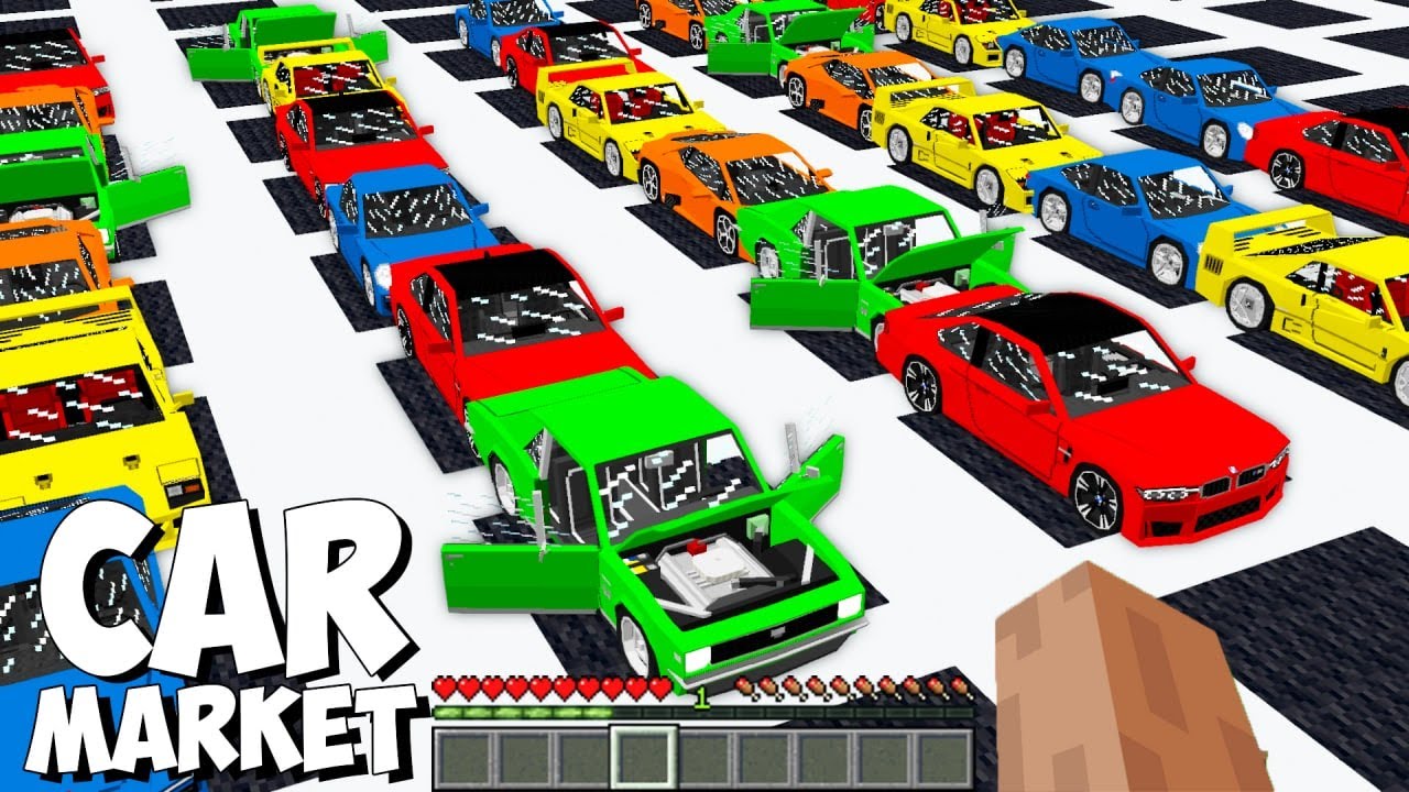 I found the BIGGEST CAR MARKET AND BOUGHT SECRET SUPER CAR in Minecraft ...