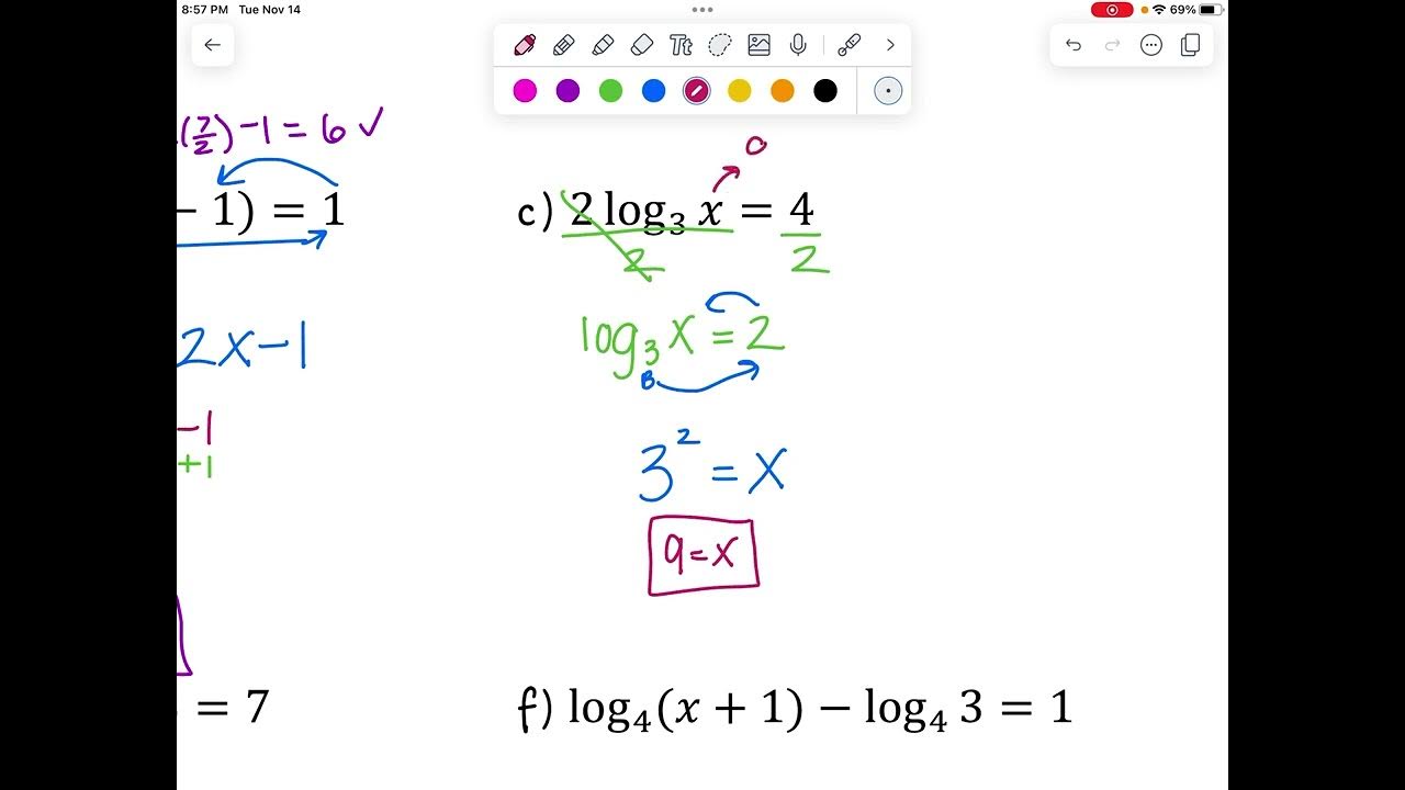 Solving Log equations - YouTube