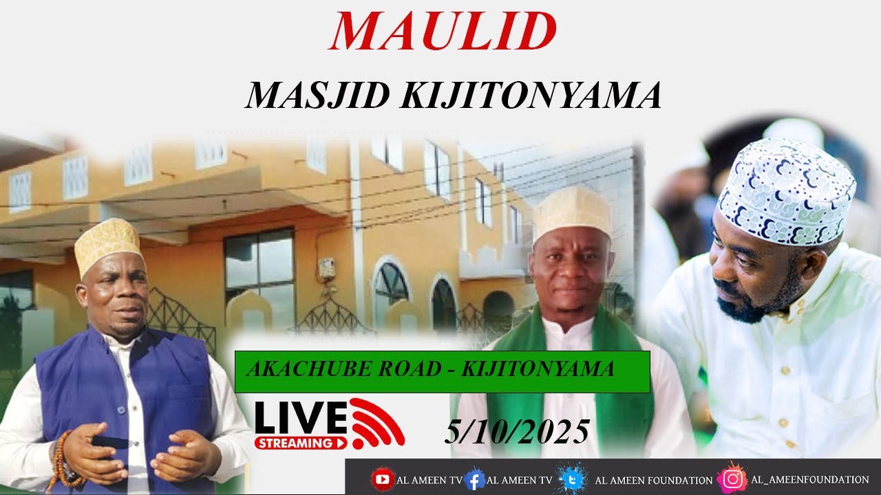 🔴#LIVE MAULIDI MASJID KIJITONYAMA AKACHUBE ROAD - YouTube