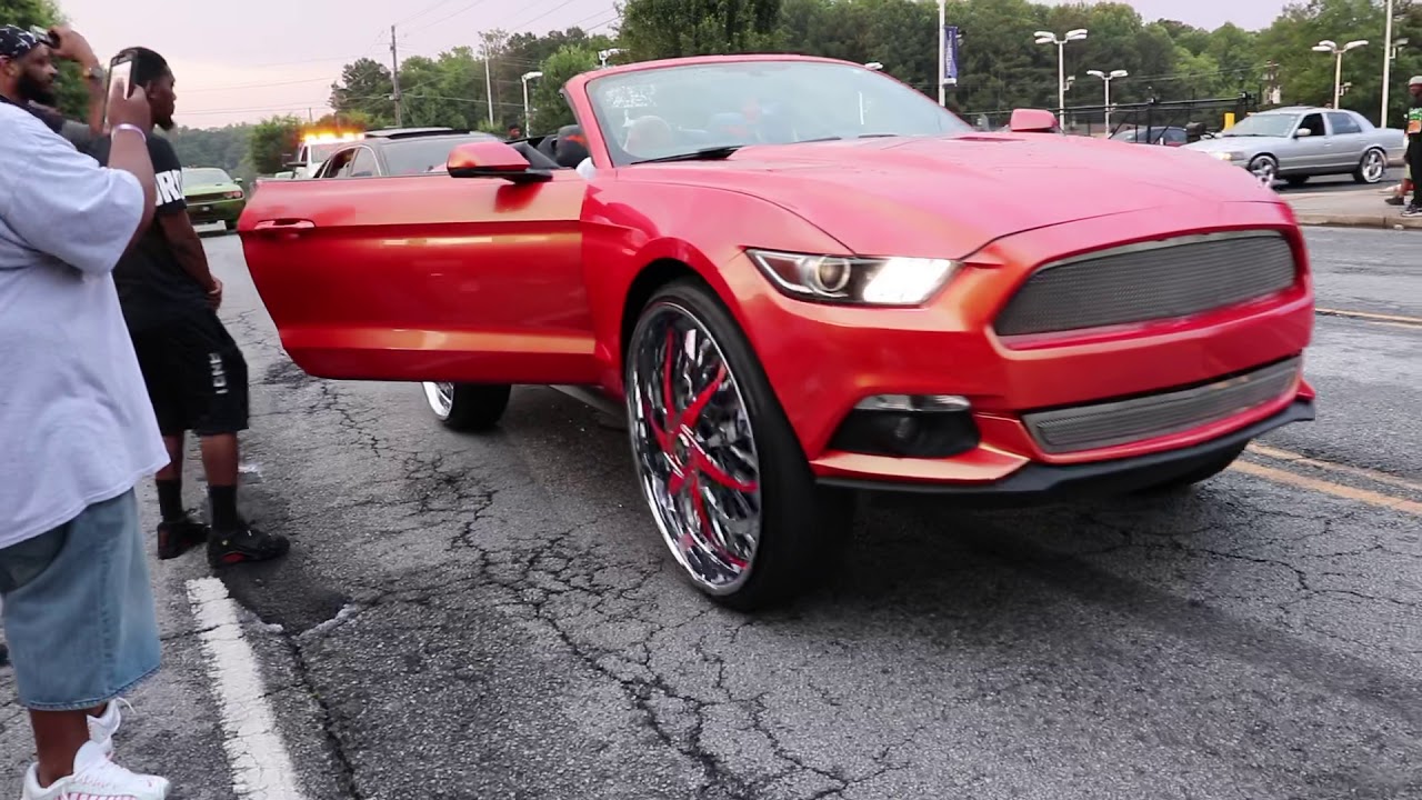 Outrageous mustang in 30 floats sliding down!! - YouTube