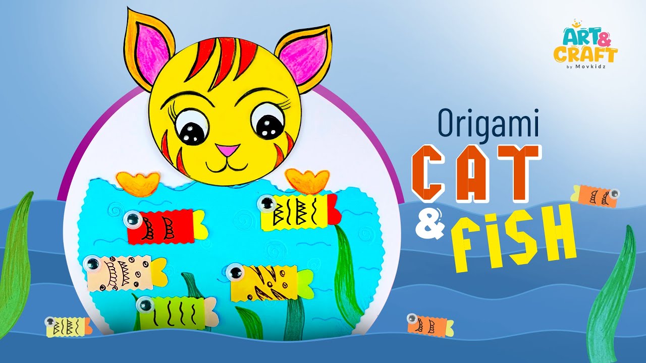 Creative Origami Cat and Fish Art | Handmade Paper Craft | movkidz Art ...
