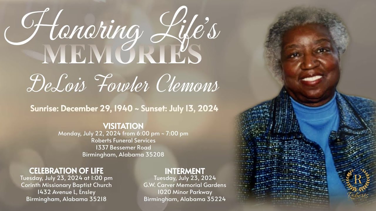 Celebration of Life for Sister DeLois F. Clemons - YouTube
