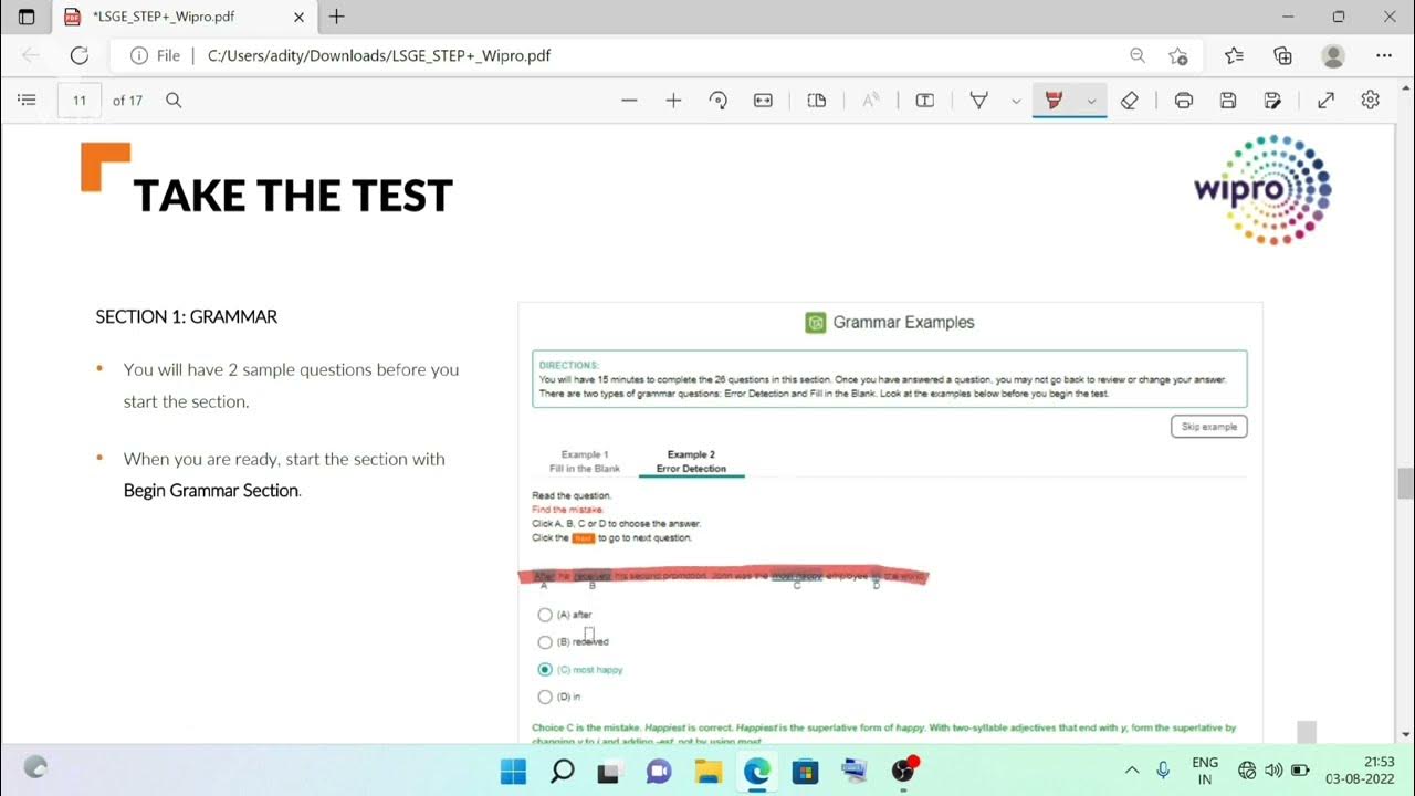 Wipro Step Plus Assessment || Wipro SIM Step Plus Assessment Questions ...