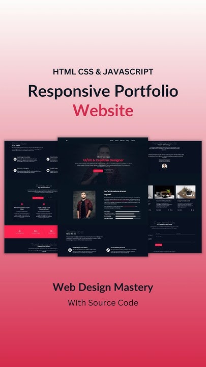 Responsive Portfolio Website Using Html Css And Javascript From Scratch Webdevelop Webdesign
