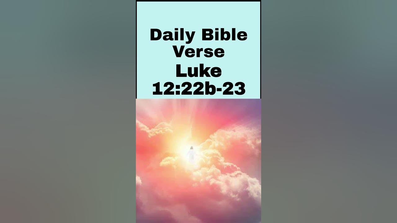 Daily Bible Verse - Luke 12:22b-23 - YouTube