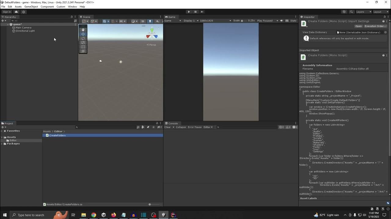 Streamline Your Workflow: One-Click Folder Creation in Unity3D Editor - YouTube