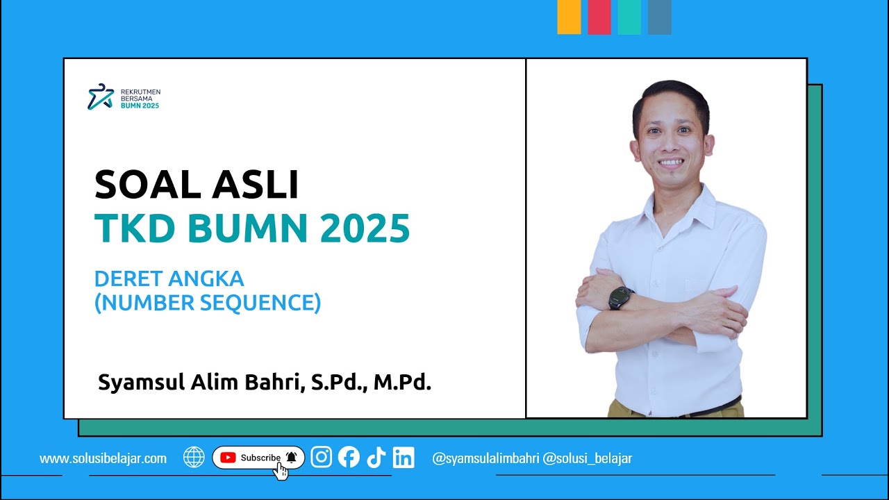 🔥SOAL ASLI TKD BUMN 2025 - DERET ANGKA - NUMBER SEQUENCE | Tips & Trik Jitu by SolBer ! 🔥 - YouTube