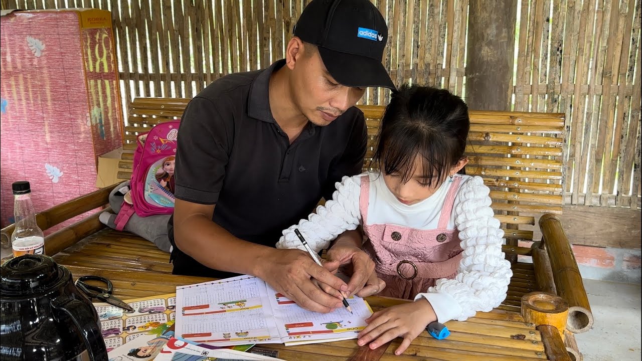 Full video: 60 days of studying and building a farm of a poor girl and ...